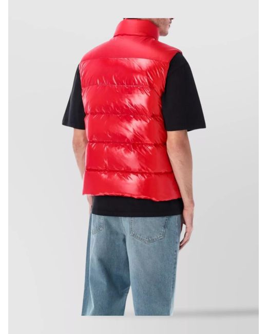 Pyrenex High Collar Sleeveless Puffer Vest in Red for Men | Lyst UK