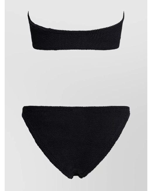 Hunza G Bandeau Top With Bow Detail And High-Cut Leg in Black | Lyst UK