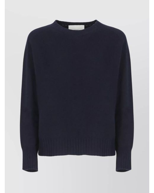 Vanisé Merino Wool Long Sleeve Crew Sweater in Blue | Lyst UK
