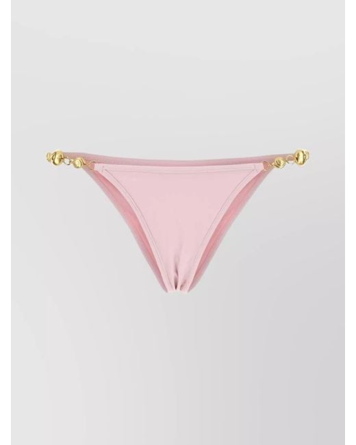 Reina Olga Low-Rise Stretch Nylon Bikini Bottom With-Tone Accents in ...