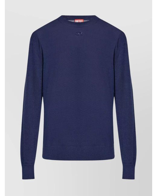 DIESEL Crew Neck Knitwear Sweaters in Blue for Men | Lyst UK