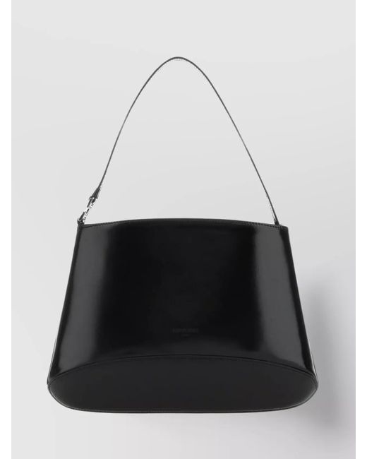 Low Classic Curved Glossy Leather Tote With Single Handle in White | Lyst