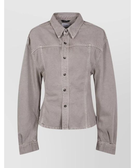 Haikure "Lee" Soft Ecru Collared Jacket With Front And Back Yoke Detail ...