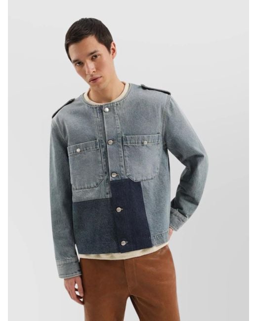 1989 STUDIO Denim Jacket With Patches in Grey for Men | Lyst UK