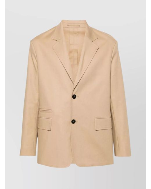 Lanvin Tailored Jacket With Back Vent And Flap Pockets in Natural for ...