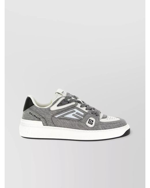 Balmain 'Skate Court' Sneakers Collar Padded in Metallic for Men | Lyst UK