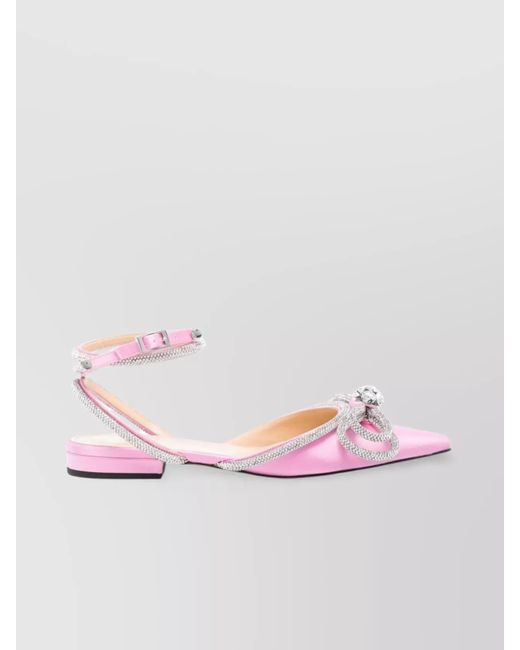 Mach & Mach Satin Slingback Ballet Flats With Double Bow in Pink | Lyst