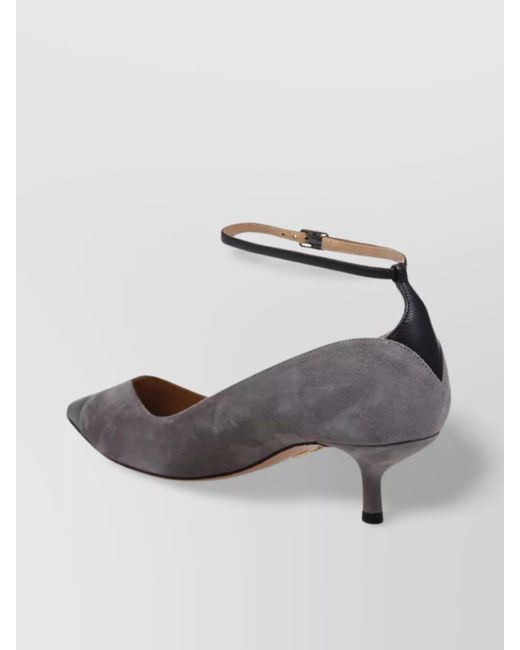 Aquazzura Kitten Heel Pointed Toe Two-Tone Pumps in Gray | Lyst