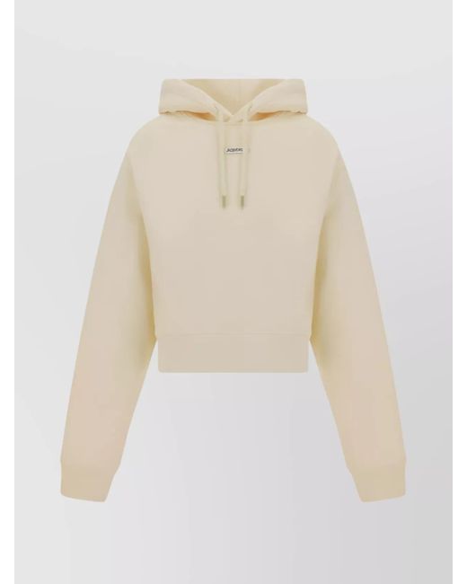 Jacquemus Adjustable Cotton Cropped Hoodie With Ribbed Finish in ...