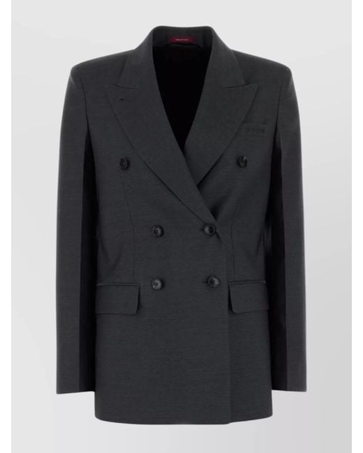 Gucci Wool Blazer Double-Breasted Design in Black | Lyst UK