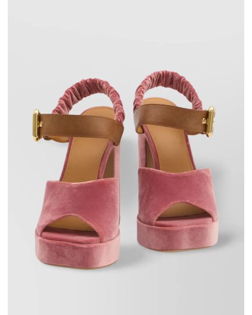 Chloé Aria Block Heel Sandals in Pink | Lyst UK