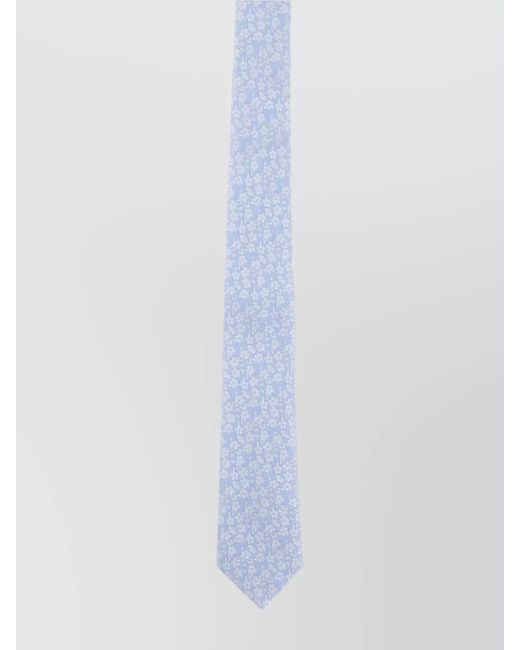 Paul Smith Silk Tie With Embroidered Floral Pattern in White for Men | Lyst