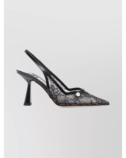 Jimmy Choo Amita Pumps With Lace And Pearl Detail in Metallic | Lyst