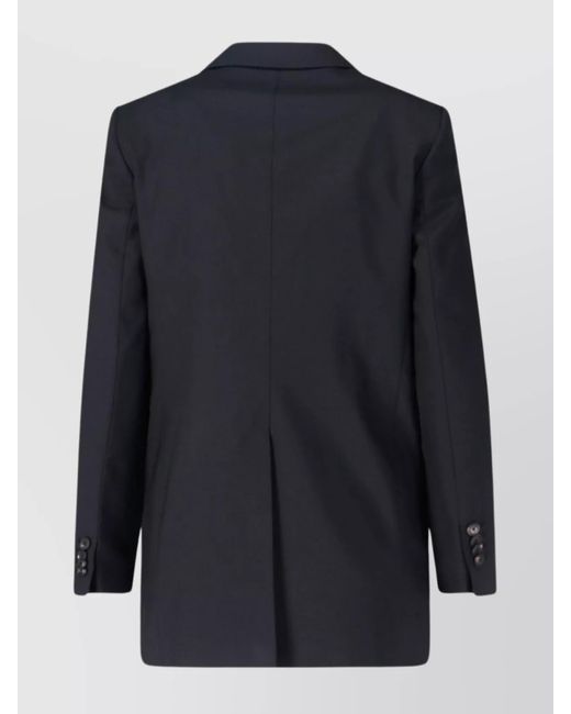 Tagliatore Double-Breasted Blazer Featuring Back Vent in Blue | Lyst UK