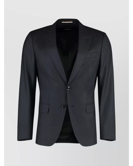 BOSS Wool Suit With Double Back Slit in Black for Men | Lyst
