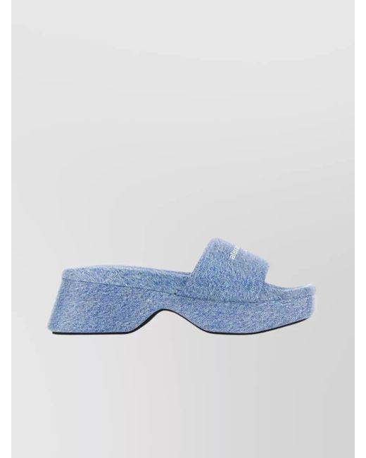 Alexander Wang Leather Print Float Slippers in Blue | Lyst