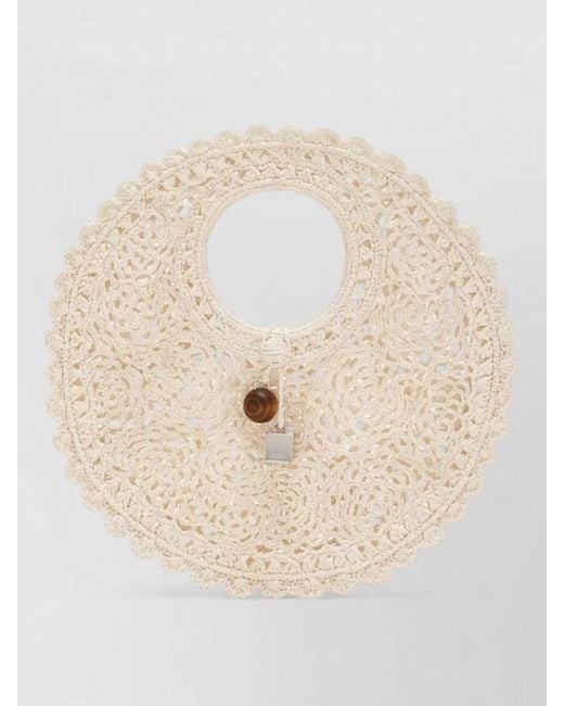 Jacquemus Small Round Spiaggia Crochet Handbag in Natural | Lyst