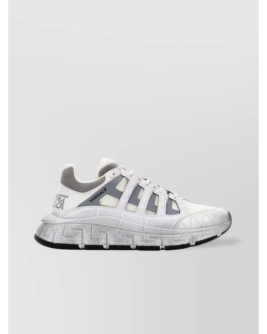 Versace Trigreca Sneakers Mesh Panels in White | Lyst