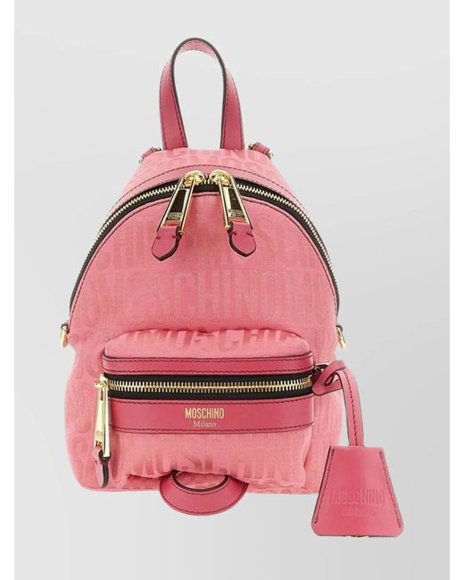 Moschino Compact Backpack Featuring Monogram Design in Pink for Men | Lyst