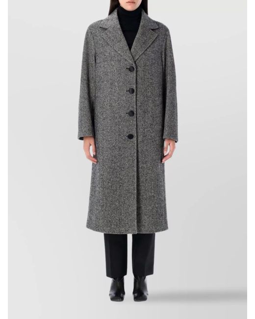 Dolce & Gabbana Melange Wool Herringbone Coat in Gray | Lyst
