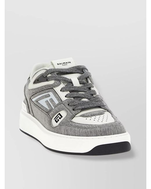 Balmain 'Skate Court' Sneakers Collar Padded in Metallic for Men | Lyst UK