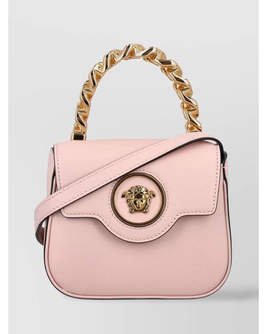 Versace Top Handle With Adjustable Chain Strap in Pink | Lyst