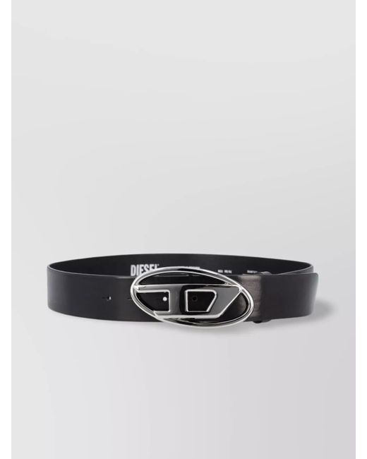 DIESEL 1Dr Leather Belt-Tone Buckle in Metallic | Lyst UK