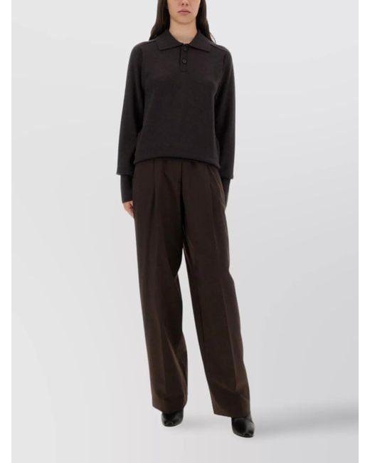 Studio Nicholson Knitwear With Ribbed Cuffs And Hem in Black | Lyst UK