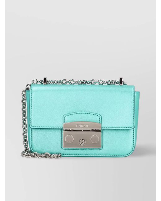 Furla Mini Crossbody Bag Smooth Calfskin Material in Blue | Lyst