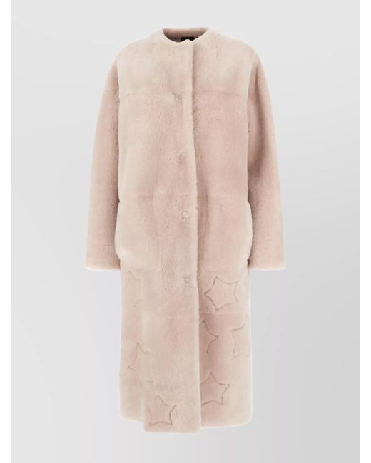 Blancha Long Length Star Pattern Coat in Natural | Lyst