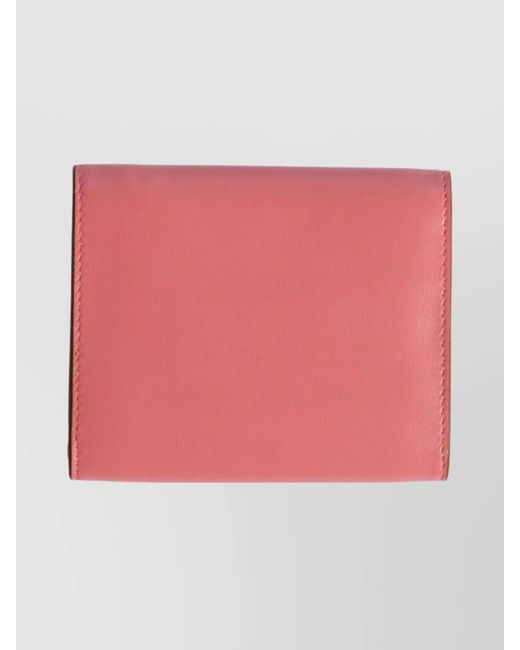 Miu Miu Compact Leather Wallet Foldable Design in Pink | Lyst UK