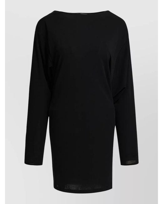 Jacquemus Mistral Dress Long Sleeves Draped Back in Black | Lyst UK