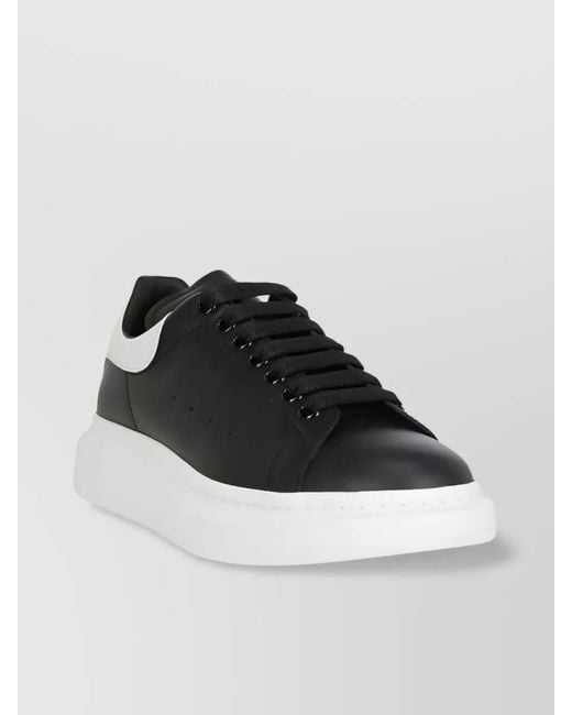 McQueen Oversized Perforated Leather Sneakers in Black for Men | Lyst UK