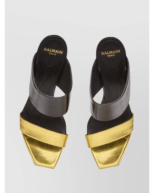 Balmain High Heel Mules in Brown | Lyst UK