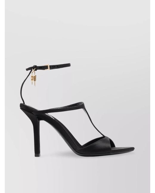 Givenchy Lock T-Bar Leather Sandals in Black | Lyst