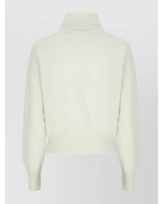 Vanisé Cashmere Sweater With Turtleneck And Ribbed Cuffs in White | Lyst UK