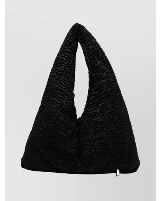 La Milanesa Large Triangle Shaped Shoulder Bag in Black | Lyst