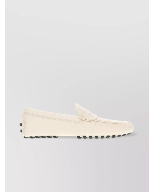 Tod's Leather Loafers Pebble Sole in Natural for Men | Lyst UK