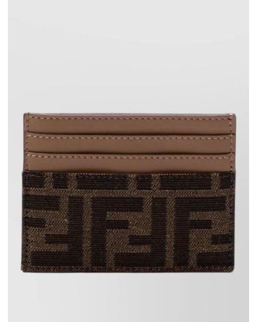 Fendi Baguette Ff Card Holder Compact Design in Brown | Lyst UK