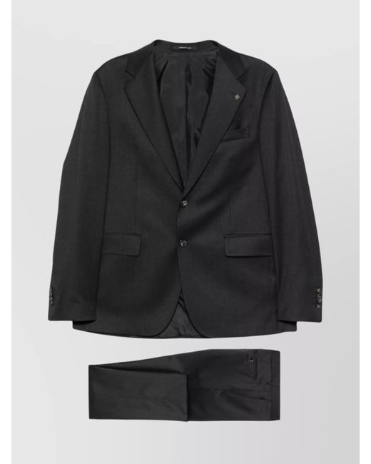 Tagliatore Wool Single-Breasted Suit in Black for Men | Lyst UK