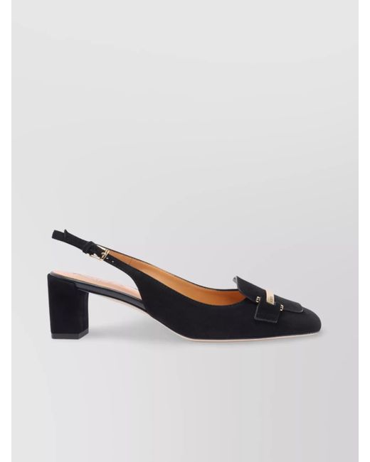 Tod's High Heel Suede Block Pumps in White | Lyst