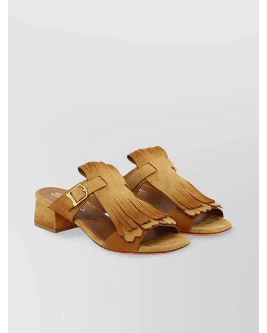 Santoni "Dua" Block Heel Sandals | Lyst