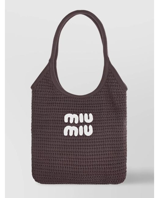 Miu Miu Crochet Pattern Shoulder Bag in Purple | Lyst