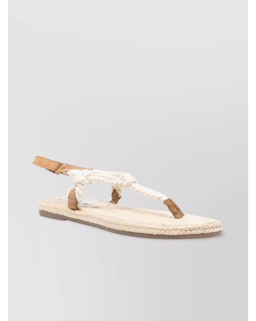 Manebí Yucatan Flat Sole Rope Detailing Sandals in Natural | Lyst