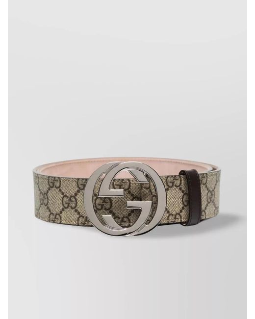 Gucci Adjustable Monogram Pattern Belt With Palladium Hardware in ...