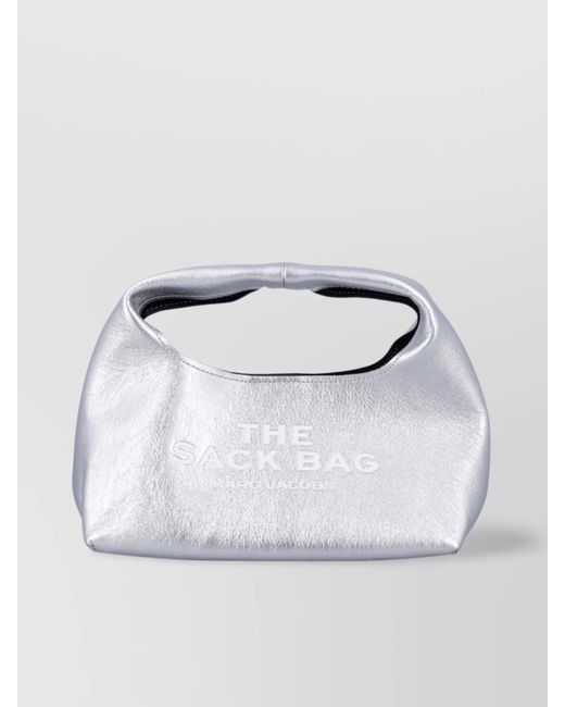 Marc Jacobs Metallic Leather Mini Sack Bag in Gray | Lyst