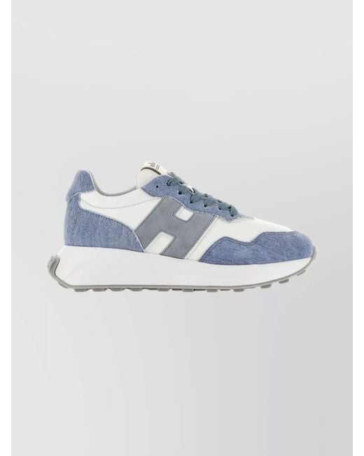 Hogan Sneakers With Denim And Suede Panels in Blue | Lyst