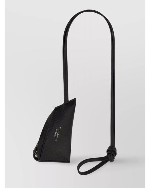 Studio Nicholson Knot Detail Leather Pouch in Black | Lyst