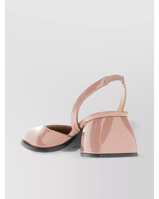 NODALETO Bulla Jones Square Toe Block Heel Pumps in Natural | Lyst UK
