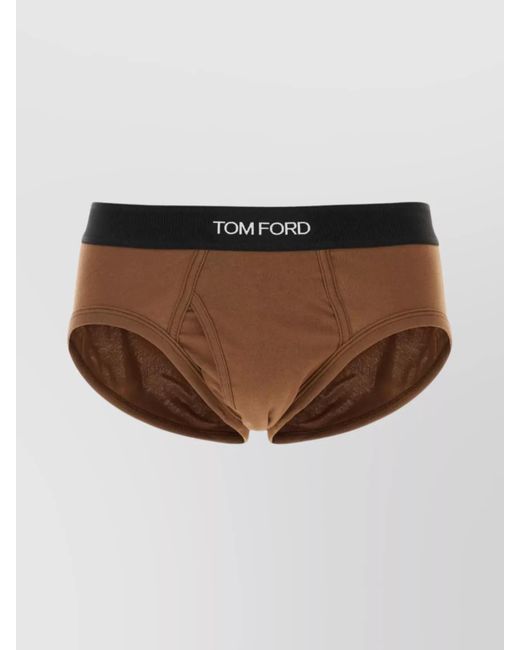 Tom Ford Contoured Pouch Stretch Cotton Brief in Brown for Men | Lyst